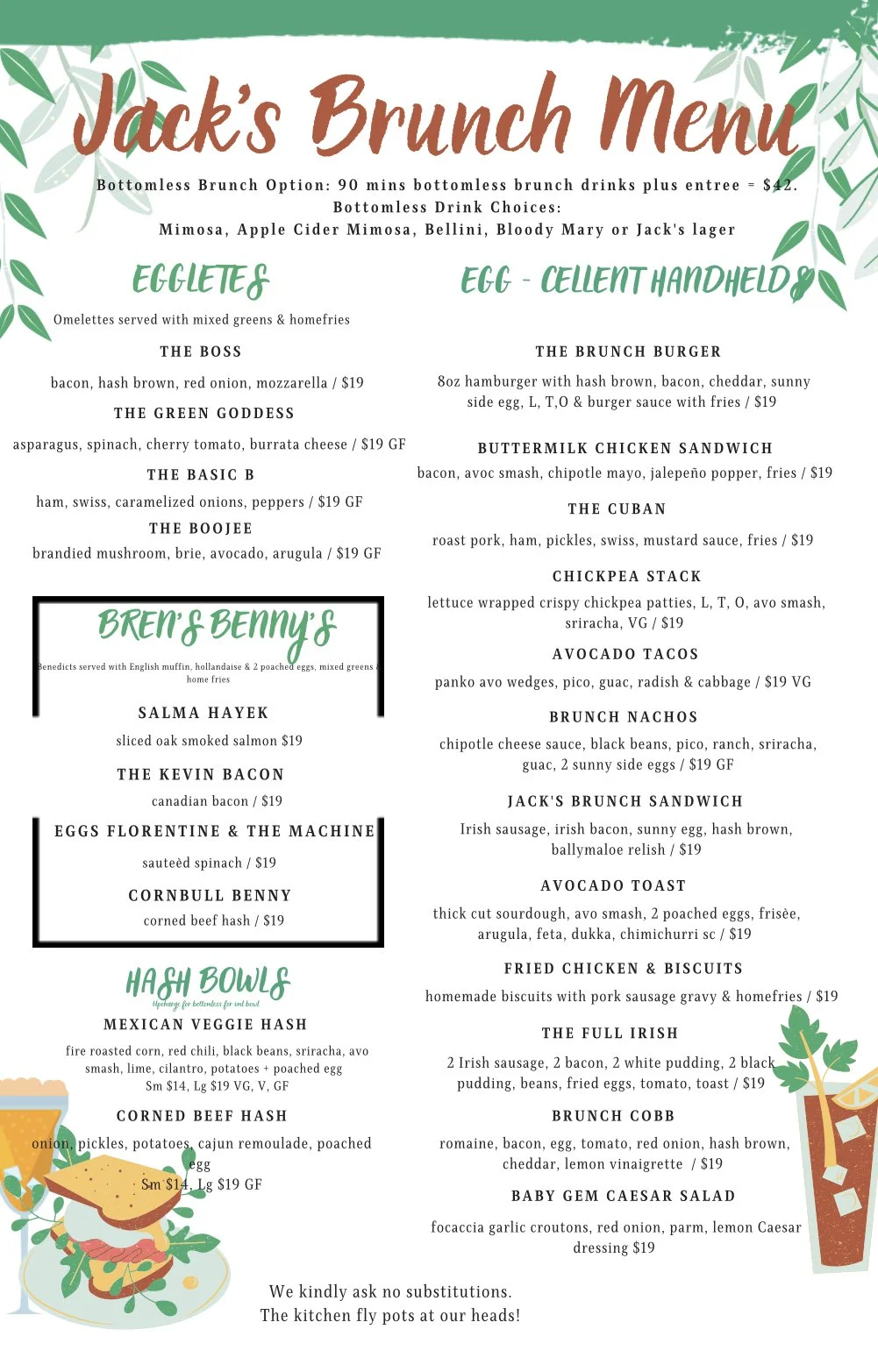 Our Menus — Jack's Bar & Restaurant