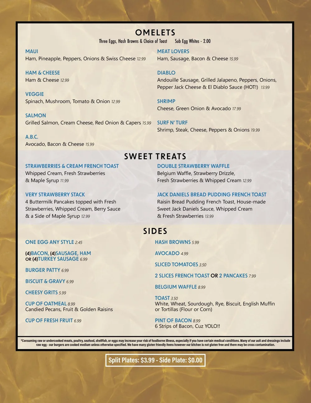 Digital Menu — The Hangout Restaurant
