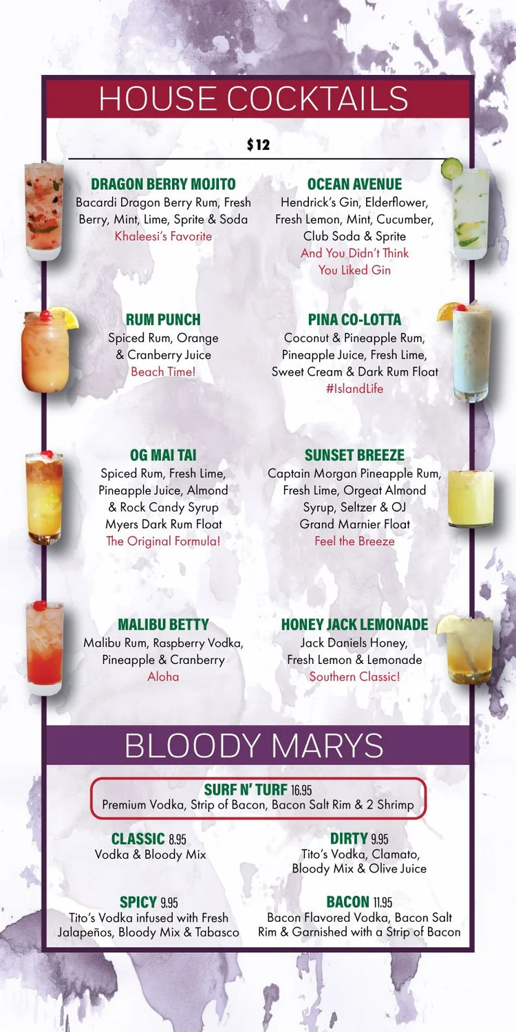 Digital Menu — The Hangout Restaurant