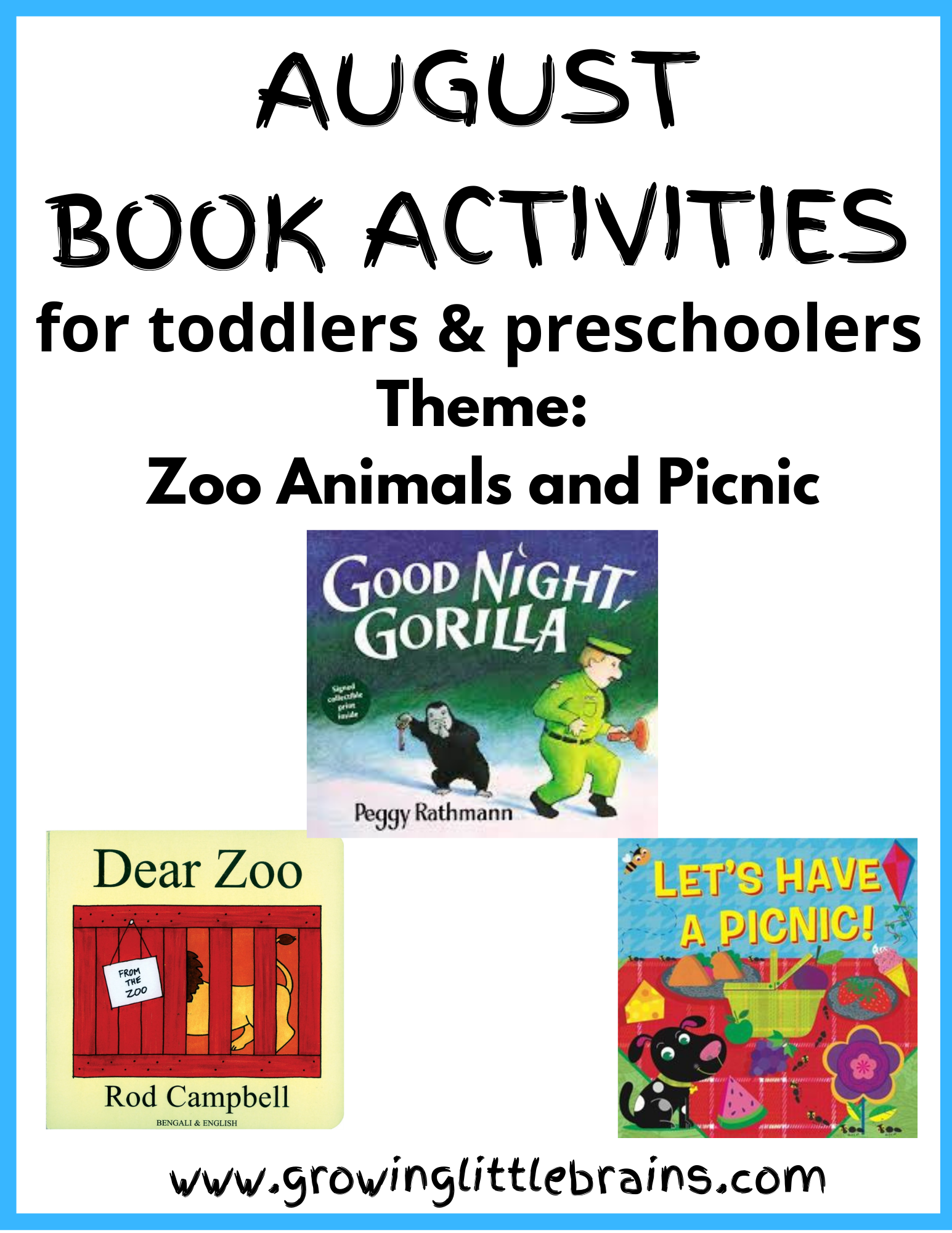 August book activity for toddlers and preschoolers — Growing Little Brains
