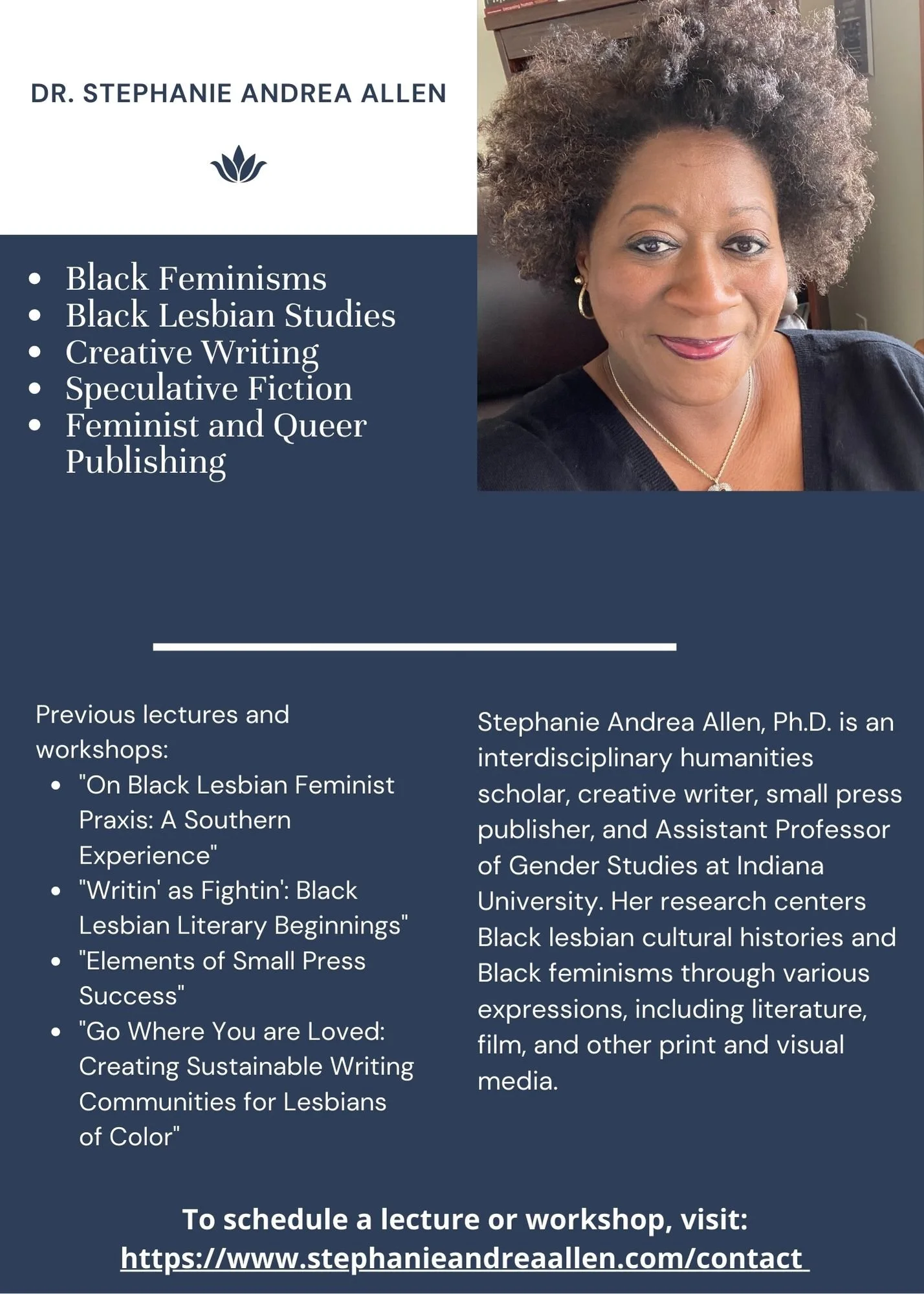 Workshops and Consulting — Dr. Stephanie Andrea Allen