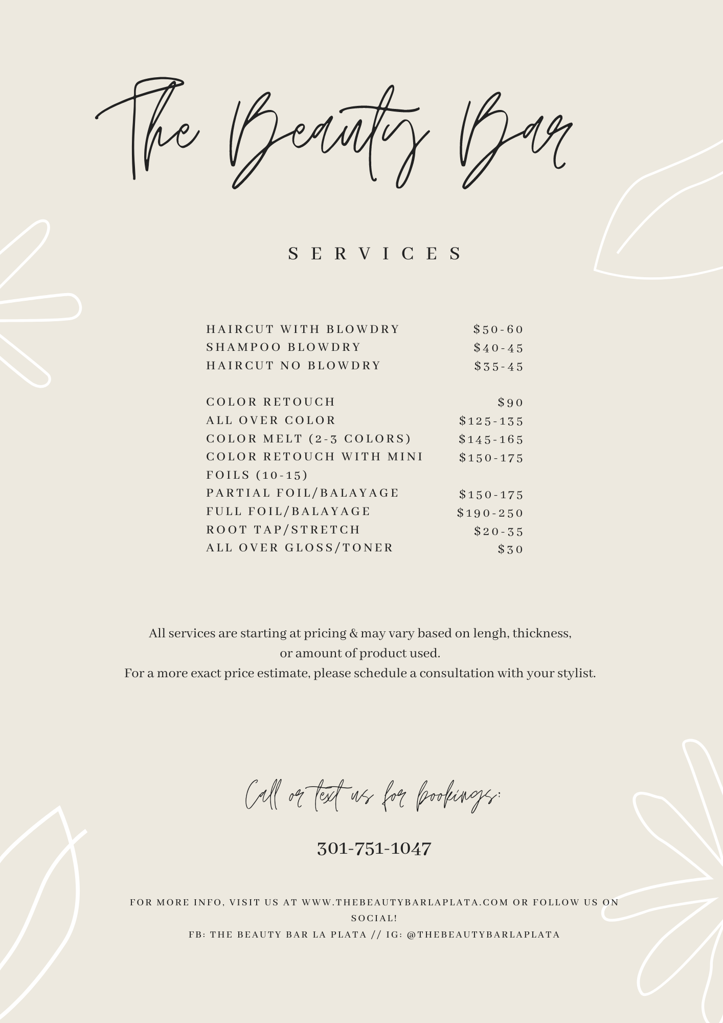 Services — The Beauty Bar
