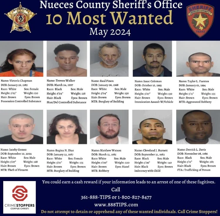 Nueces County Top 10 Most Wanted - May 2024 — South Texas Community News