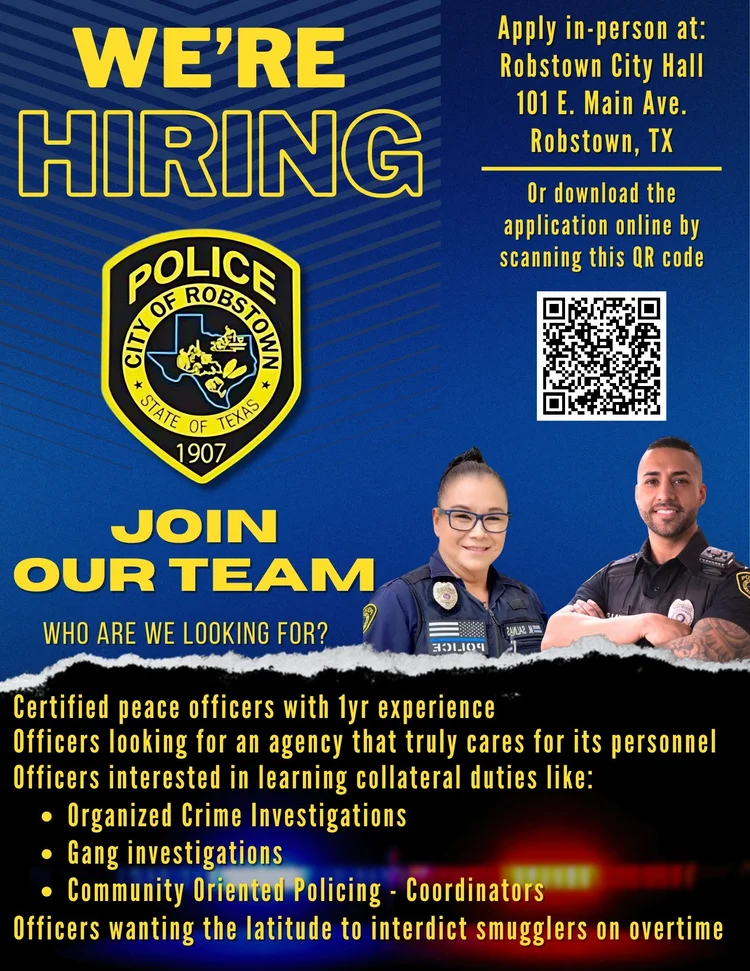 Robstown Police Department Now Hiring — South Texas Community News