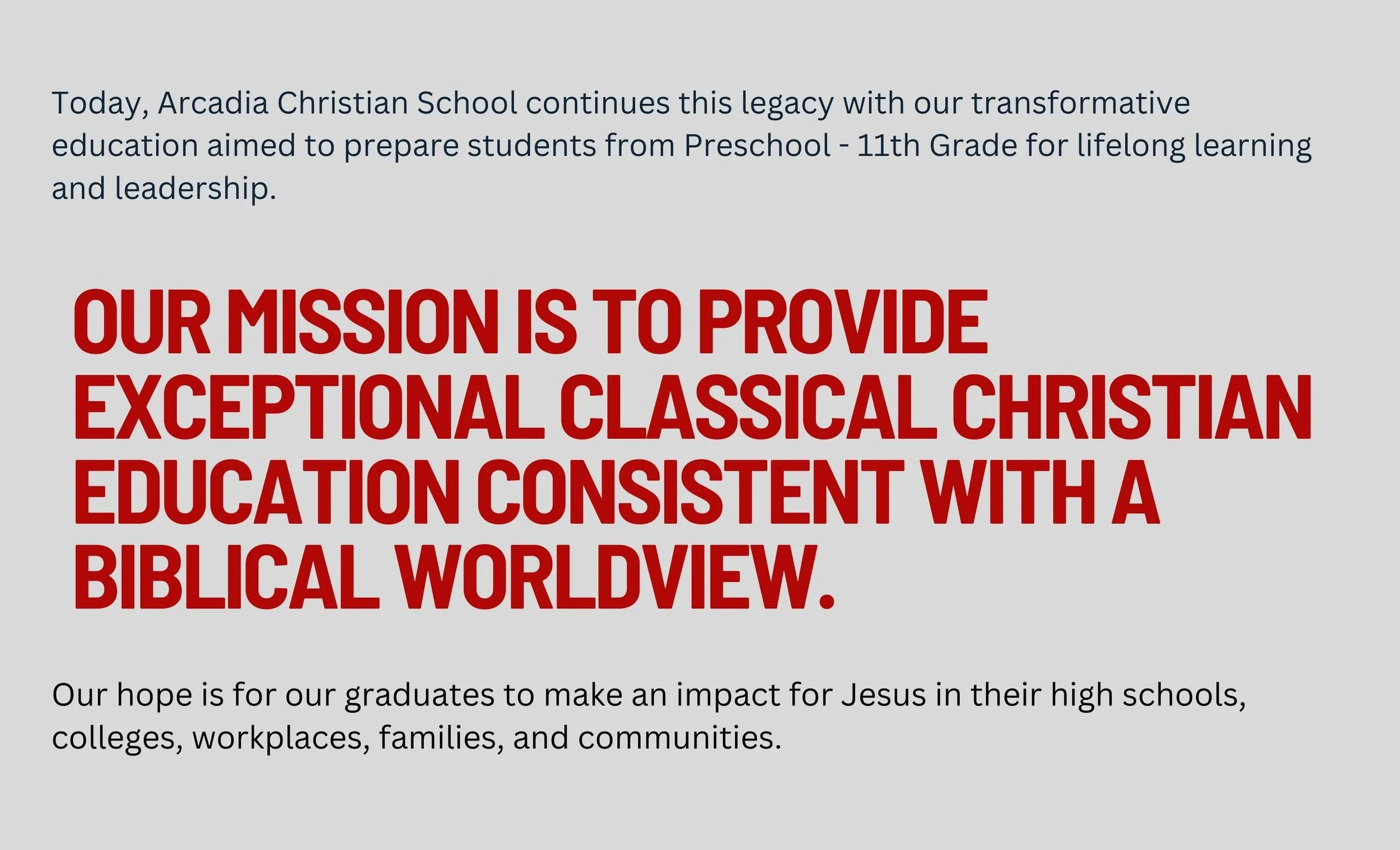 ACS Our History — Arcadia Christian School