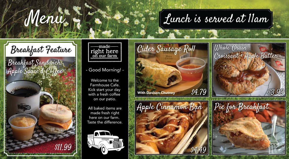 Farmhouse Cafe Menus — Davison Orchards
