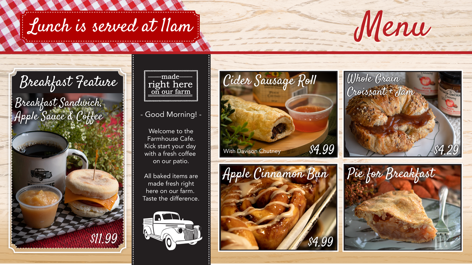 Farmhouse Cafe Menus — Davison Orchards