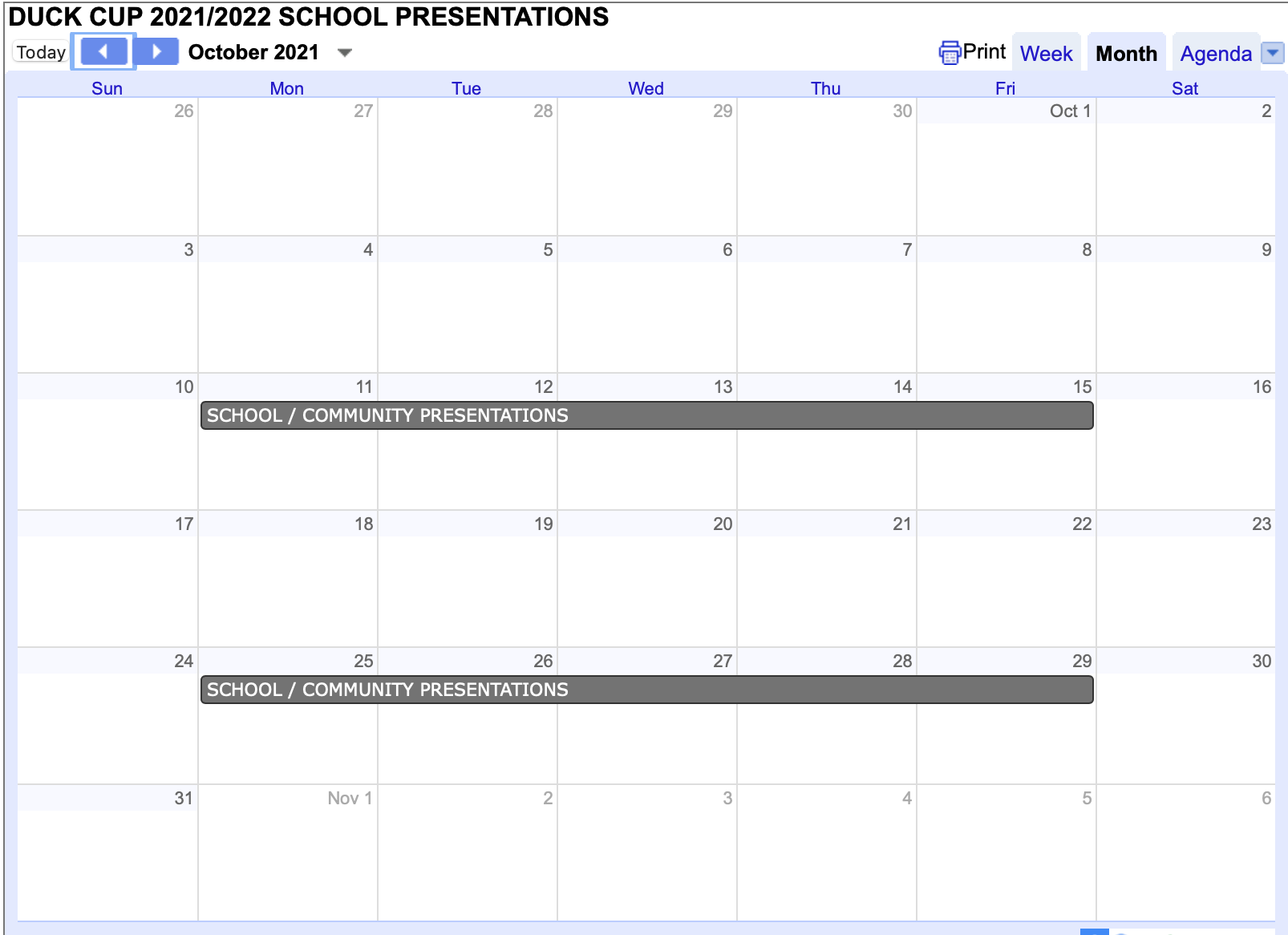 Events — Duck Cup Memorial