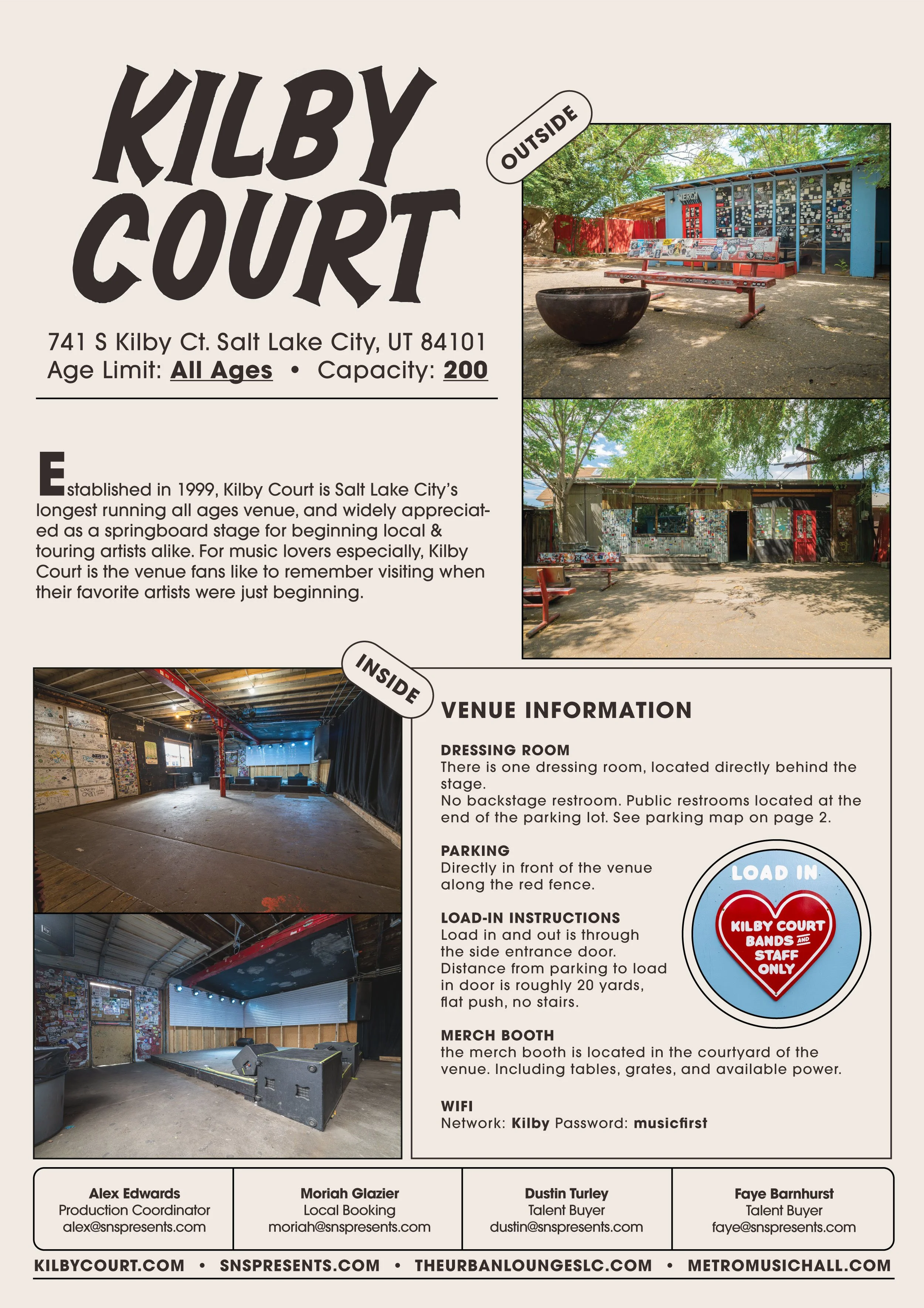 Venue Specs — Kilby Court