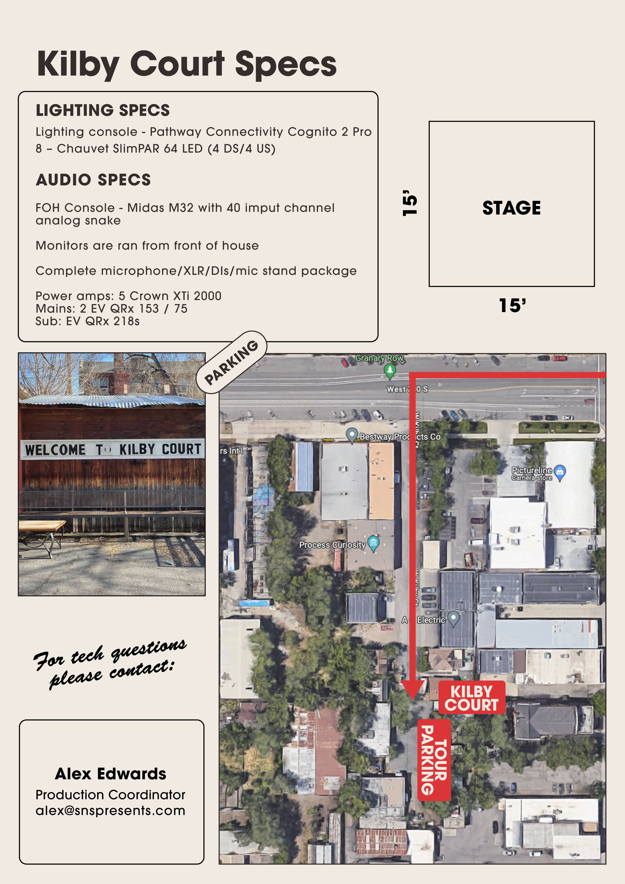 Venue Specs — Kilby Court