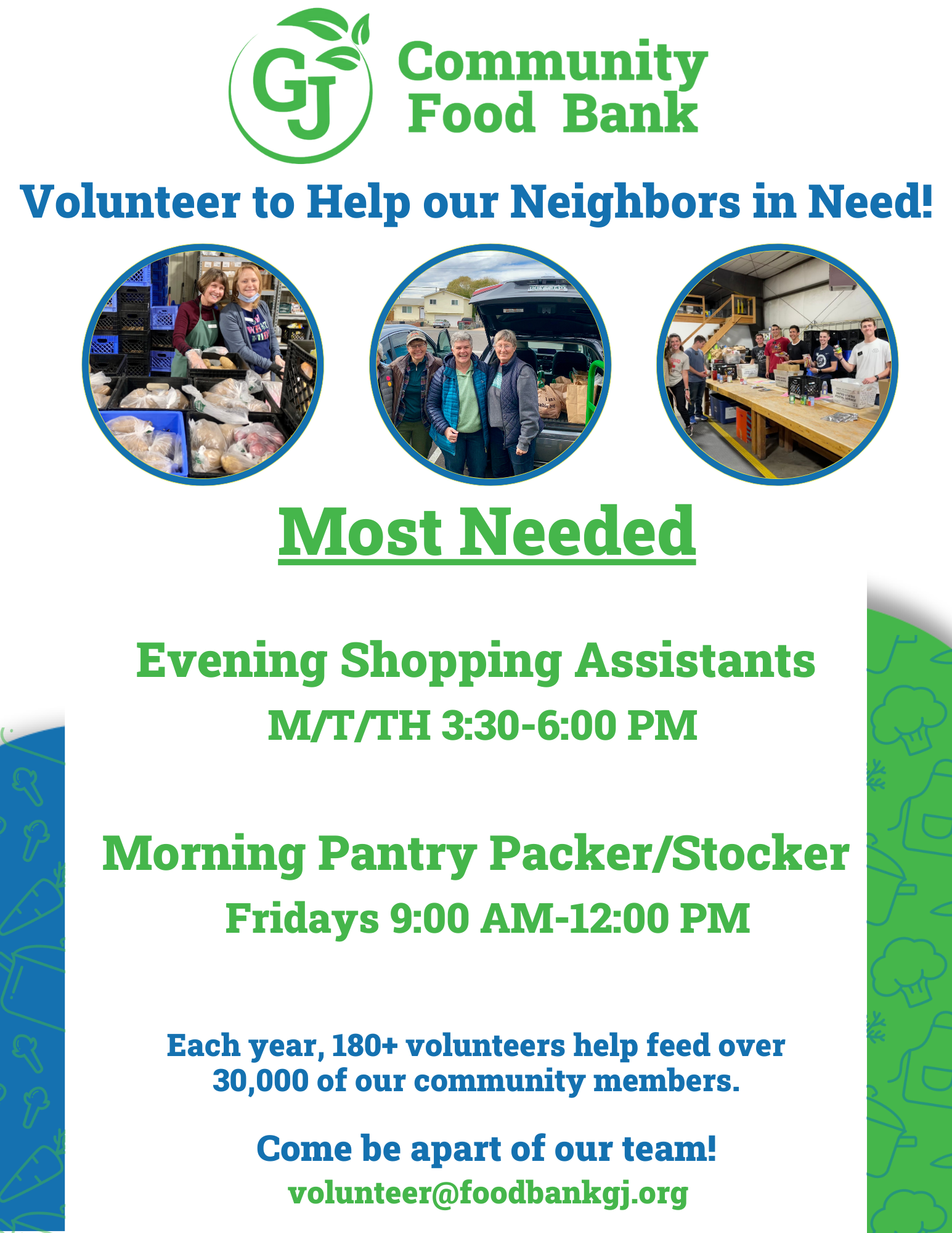Volunteer Needs — Community Food Bank