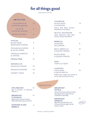 Williamsburg Menu — for all things good