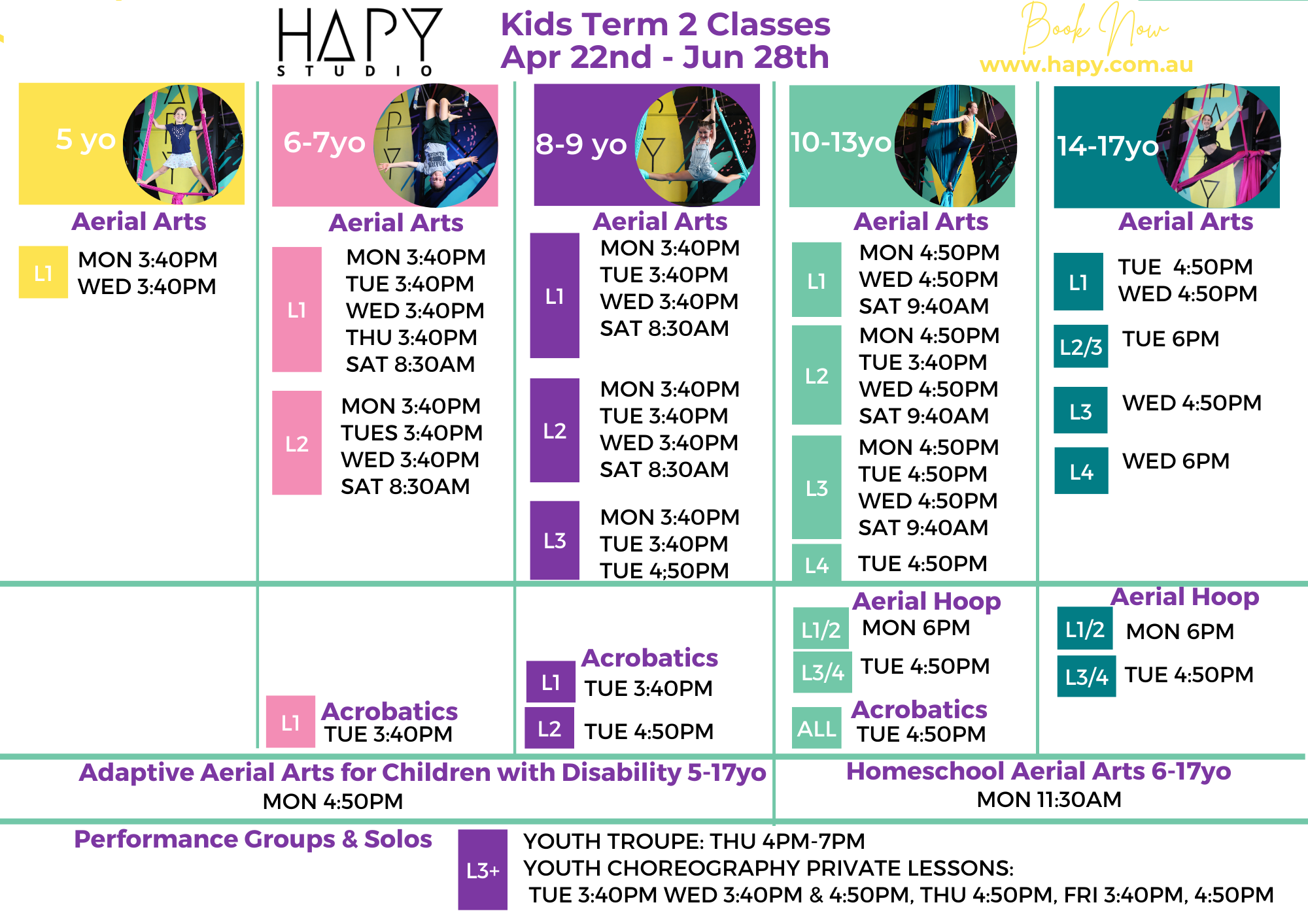 Kids Aerial Arts Classes Gold Coast — HAPY Studio