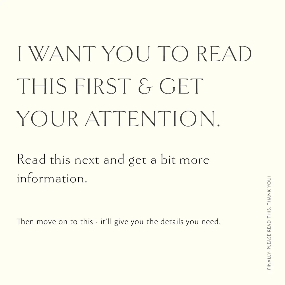 Graphic Design Tip" Tell your audience what to read | Studio Mei ...