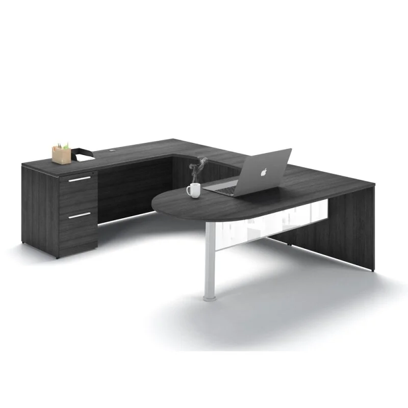 Potenza U-Shaped bullet end desk — Stow's Office Furniture
