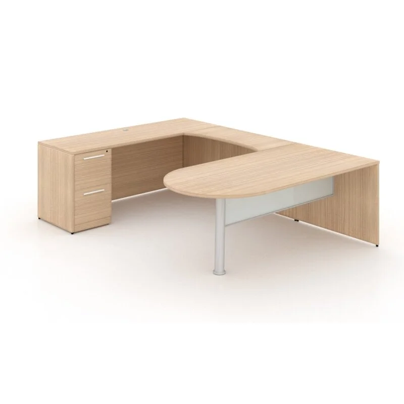 Potenza U-Shaped bullet end desk — Stow's Office Furniture