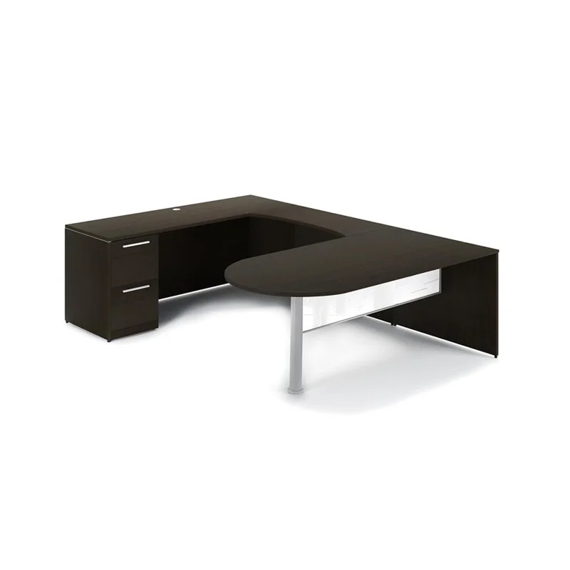 Potenza U-Shaped bullet end desk — Stow's Office Furniture