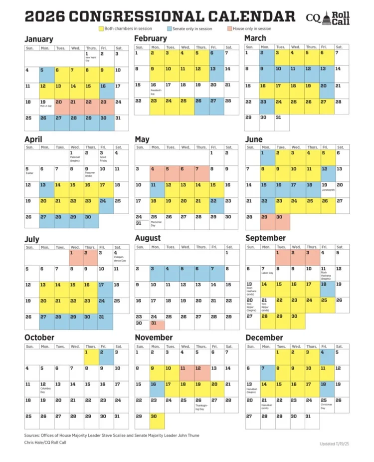 2026 Congressional Calendar — IFPTE