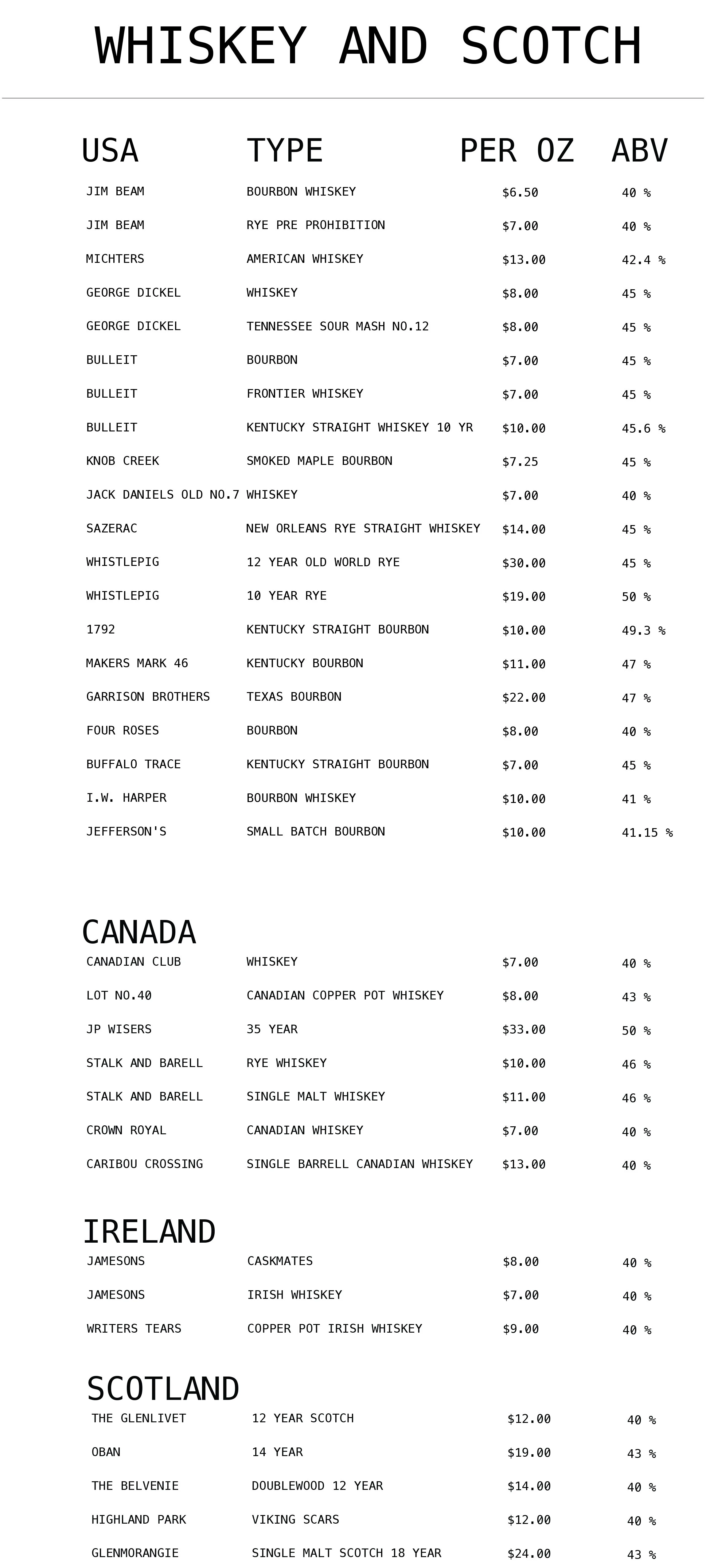 WHISKEY — Social Beer Haus