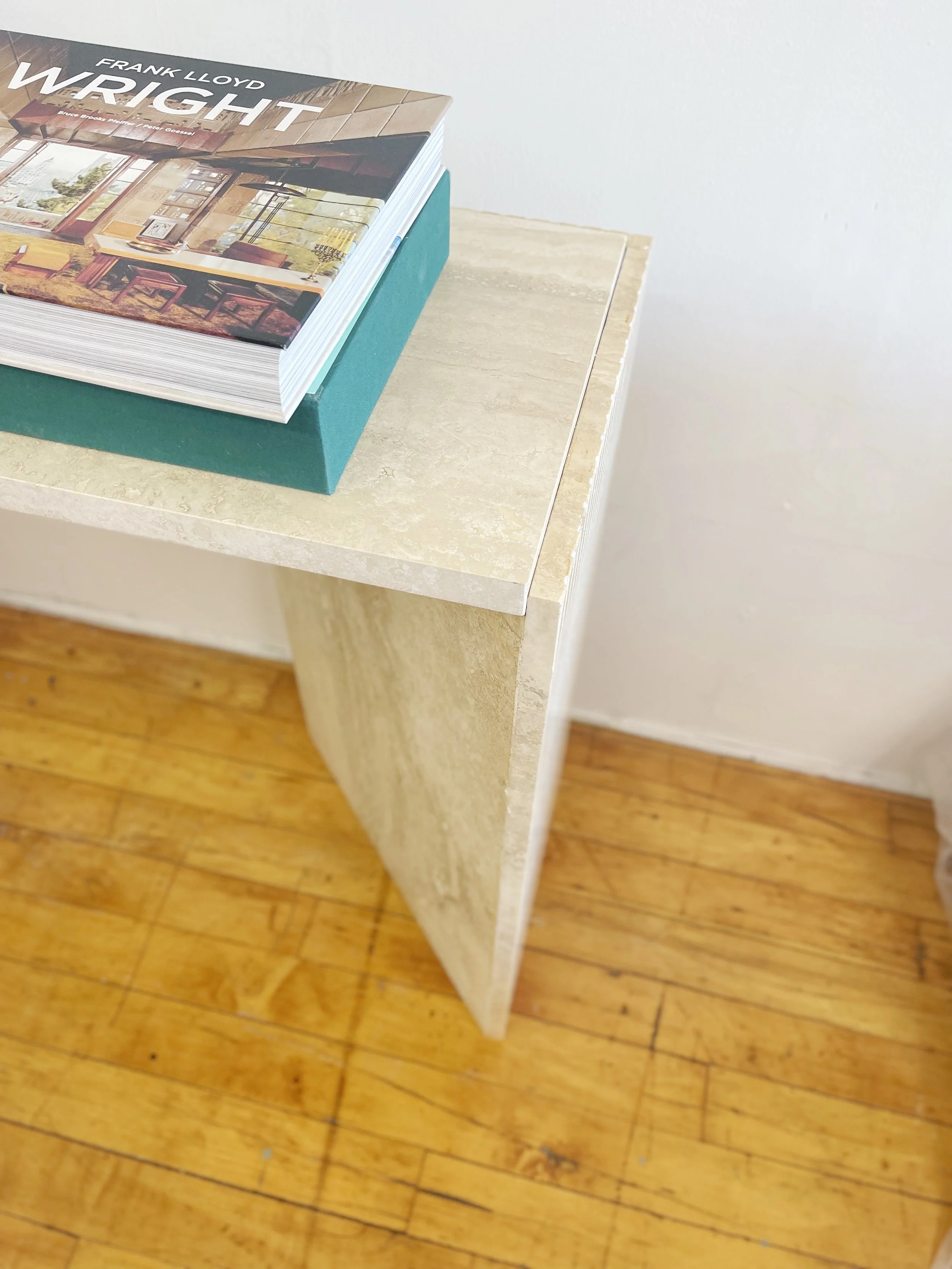 Vintage Italian Travertine Console Table attributed to Carlo Scarpa ...