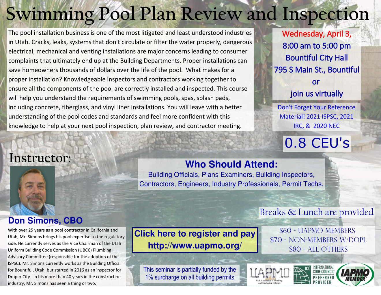 Pool Plan Review and Inspection Class — UAPMO