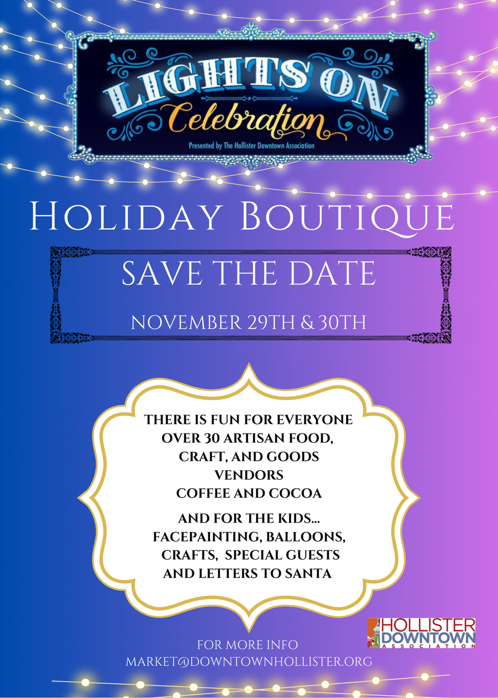 HDA Lights on Celebration — Hollister Downtown Association