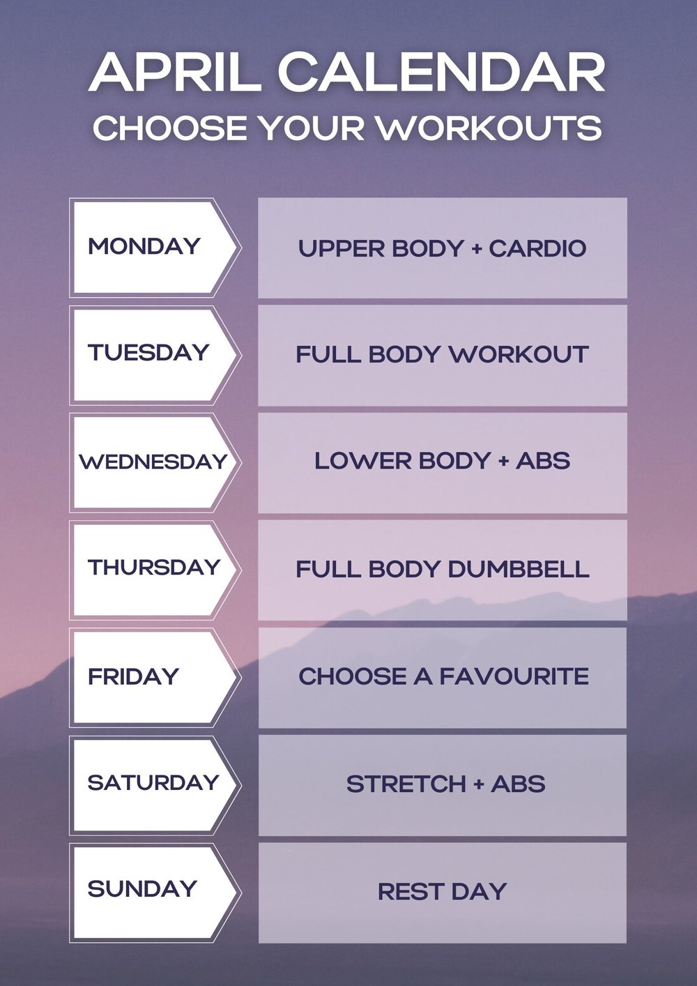 Choose Your Own Adventure Workout Calendars — FITBYMIK