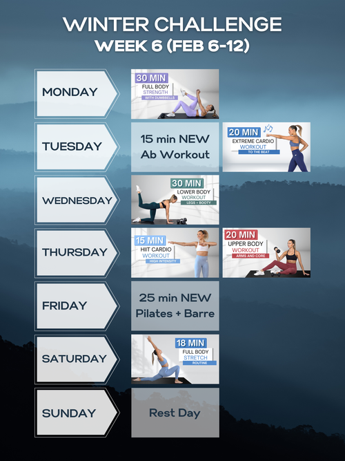 WINTER WORKOUT CHALLENGE SCHEDULE — FITBYMIK