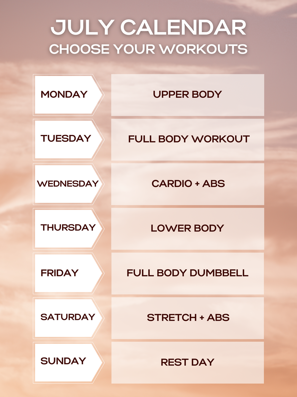 Choose Your Own Adventure Workout Calendars — FITBYMIK