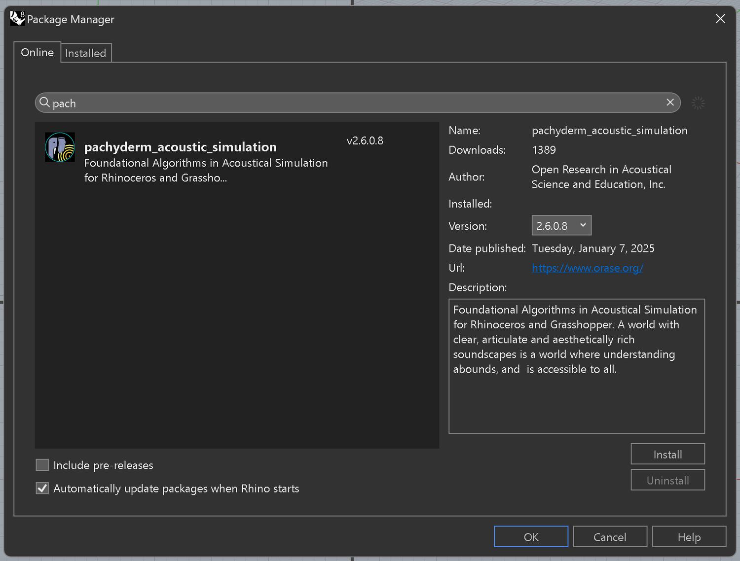 Pachyderm Acoustic Simulation — ORASE