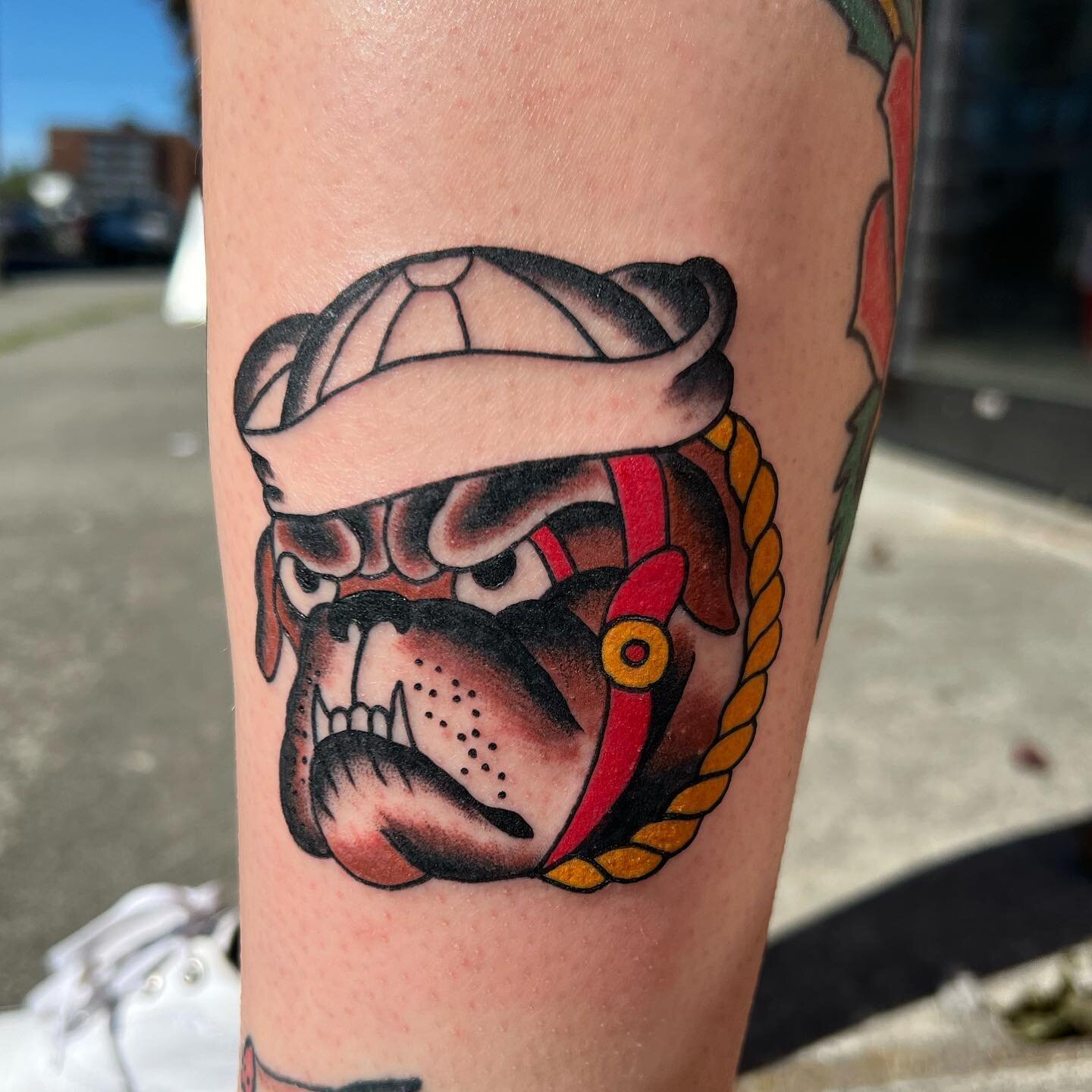 Bulldog Traditional Tattoo Flash