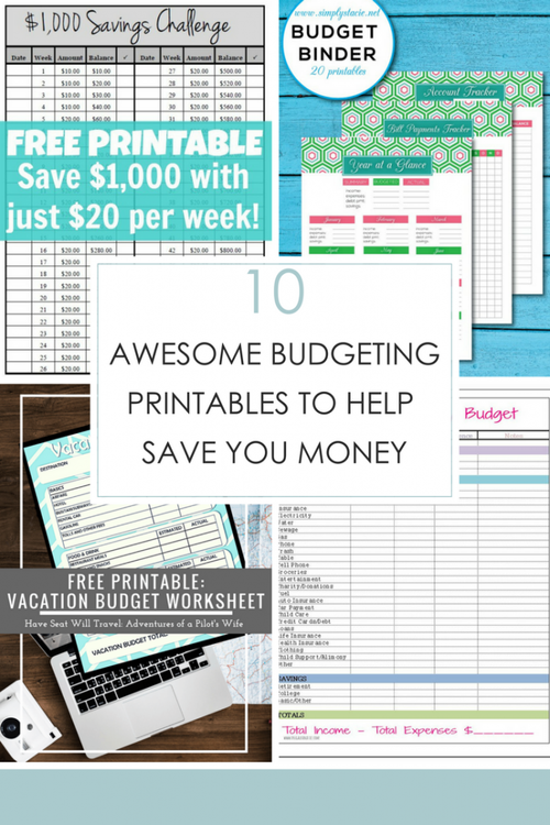 10 Awesome budgeting printables to help you save money