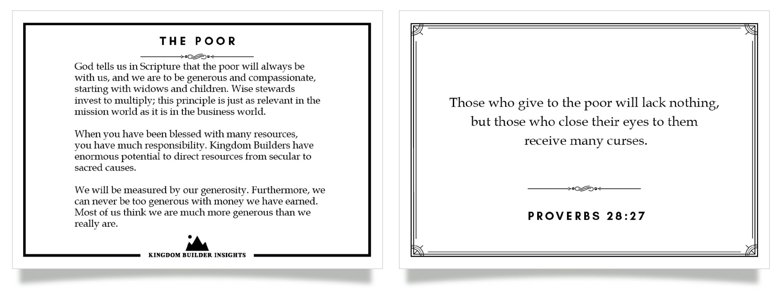 Proverbs cards — Kingdom Builders