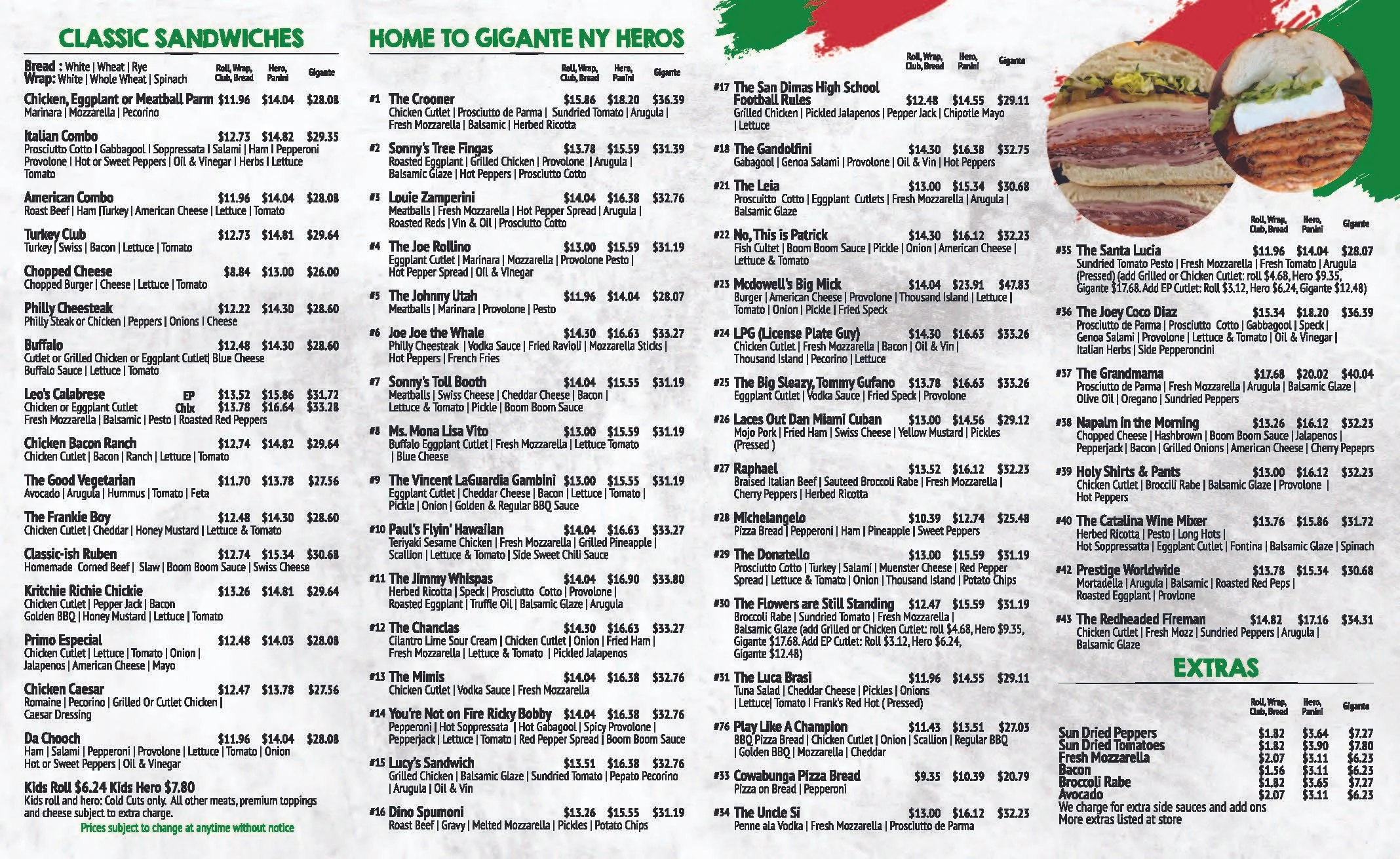 NEW MENUS — Leonardo's Italian Deli & Catering