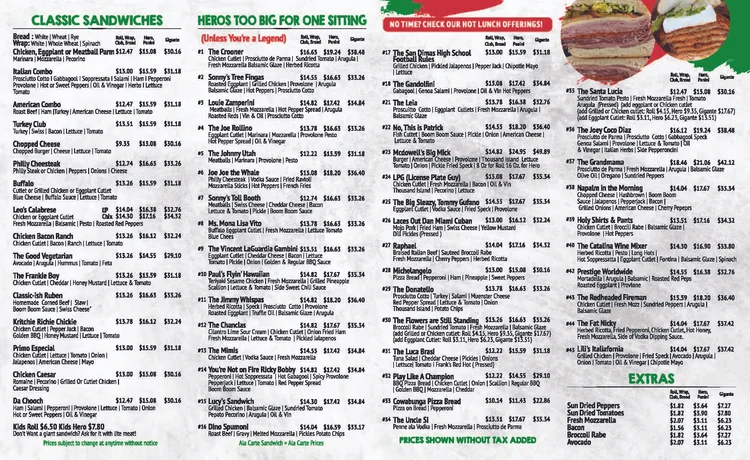 NEW MENUS — Leonardo's Italian Deli & Catering