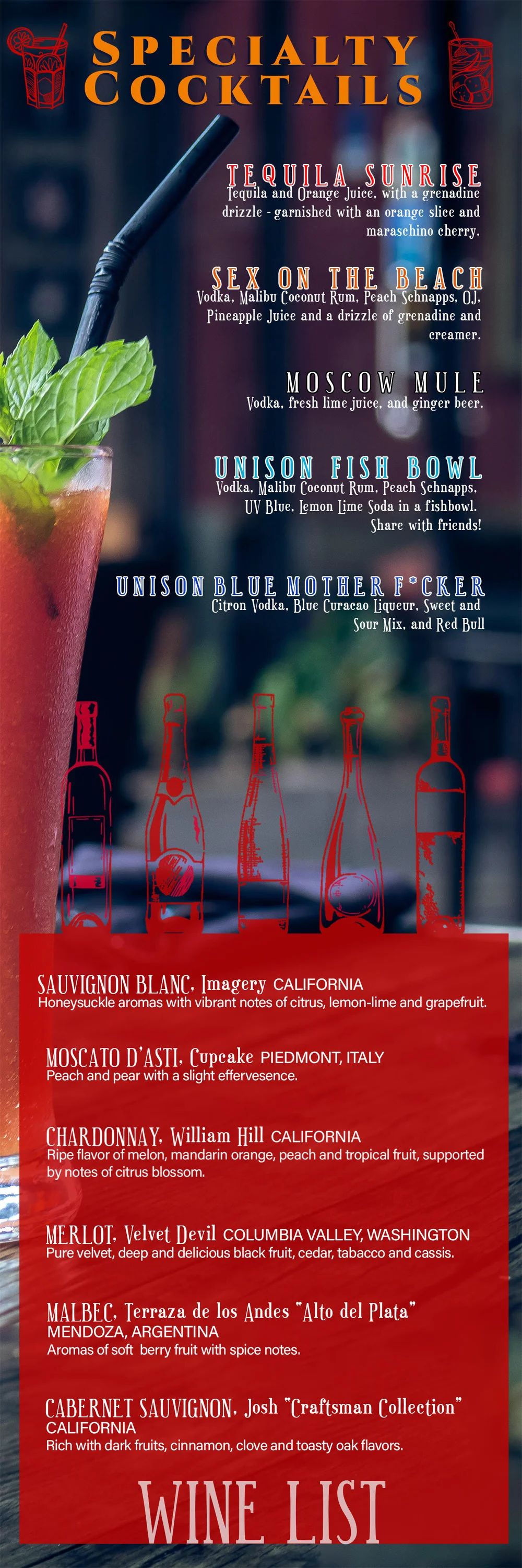 Menu 1 — Unison Restaurant