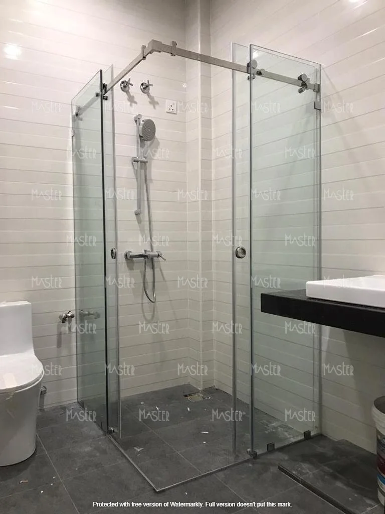 Corner Entry Shower Screens — Master Home Concept