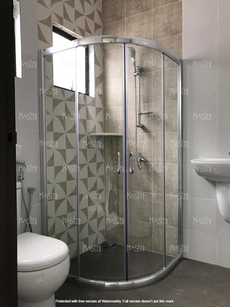 Corner Entry Shower Screens — Master Home Concept