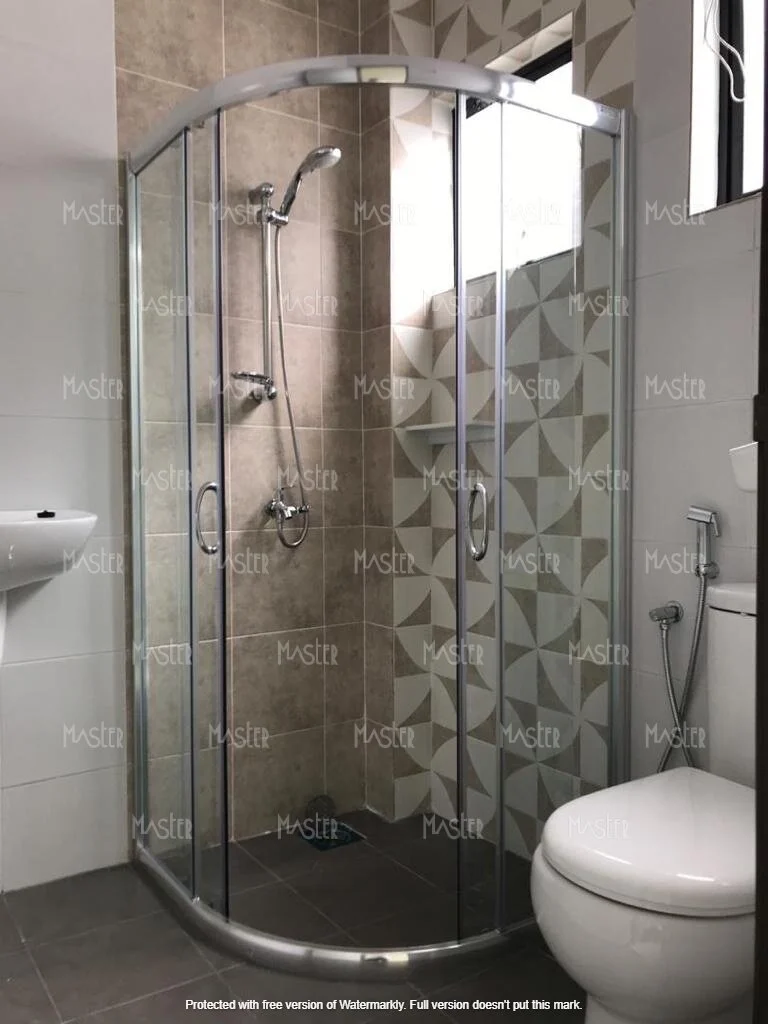 Corner Entry Shower Screens — Master Home Concept