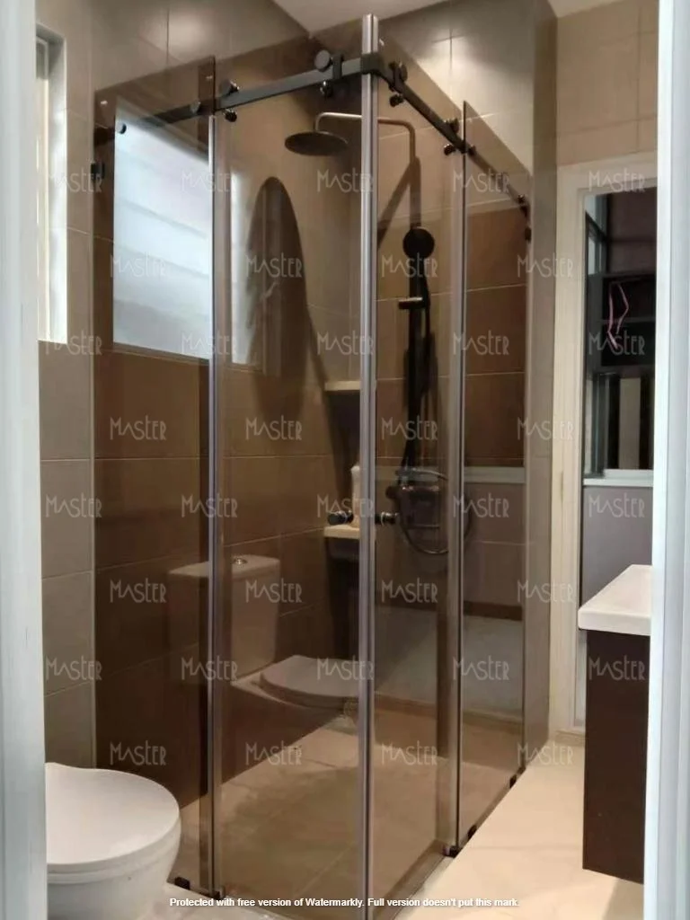 Corner Entry Shower Screens — Master Home Concept