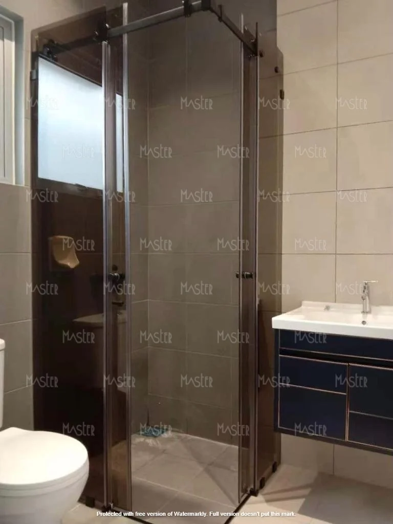 Corner Entry Shower Screens — Master Home Concept