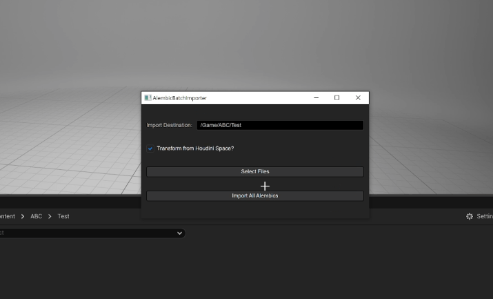 Unreal Alembic Batch Importer — Wenyi Zhang