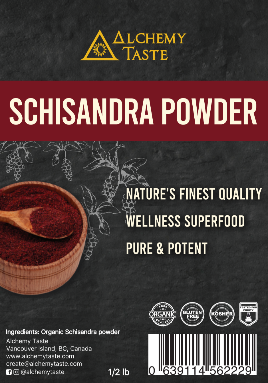 Schisandra Berry Powder {Organic} — Alchemy Taste | Organic SuperFoods ...