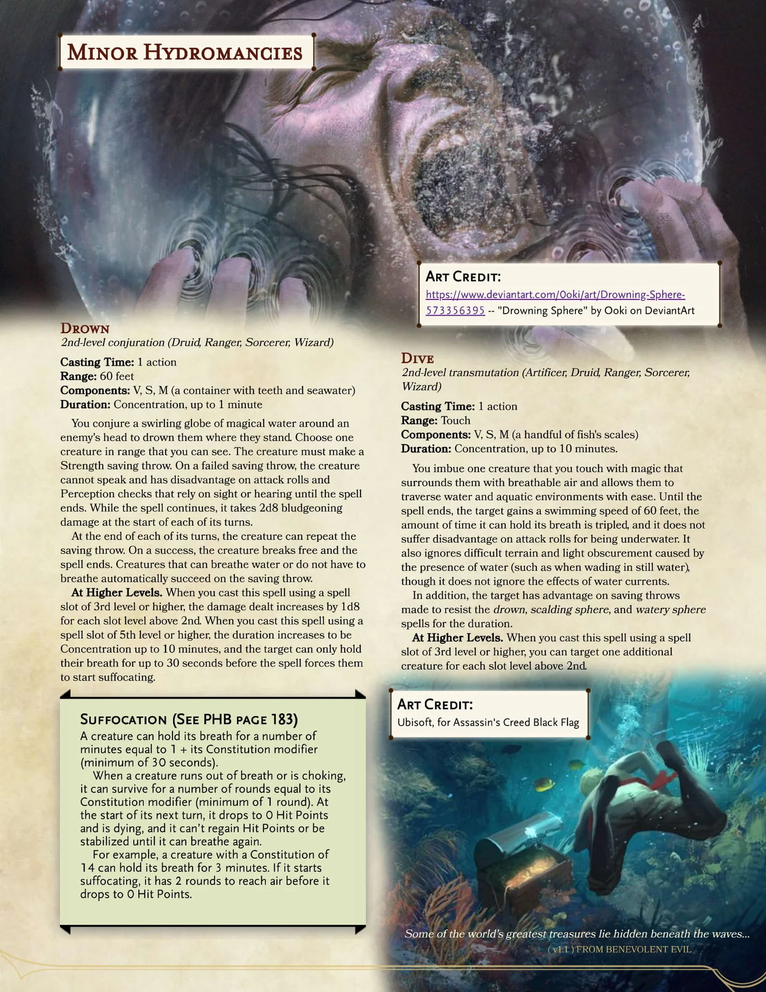 Minor Hydromancies — DND Unleashed: A Homebrew Expansion for 5th ...