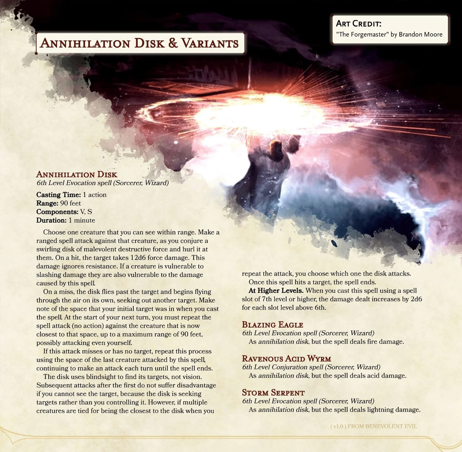 Annihilation Disk — DND Unleashed: A Homebrew Expansion for 5th Edition ...