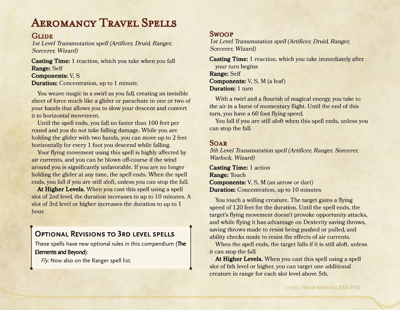 Travel Aeromancies — DND Unleashed: A Homebrew Expansion for 5th ...