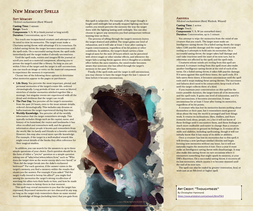 Memory Magic — DND Unleashed: A Homebrew Expansion for 5th Edition ...