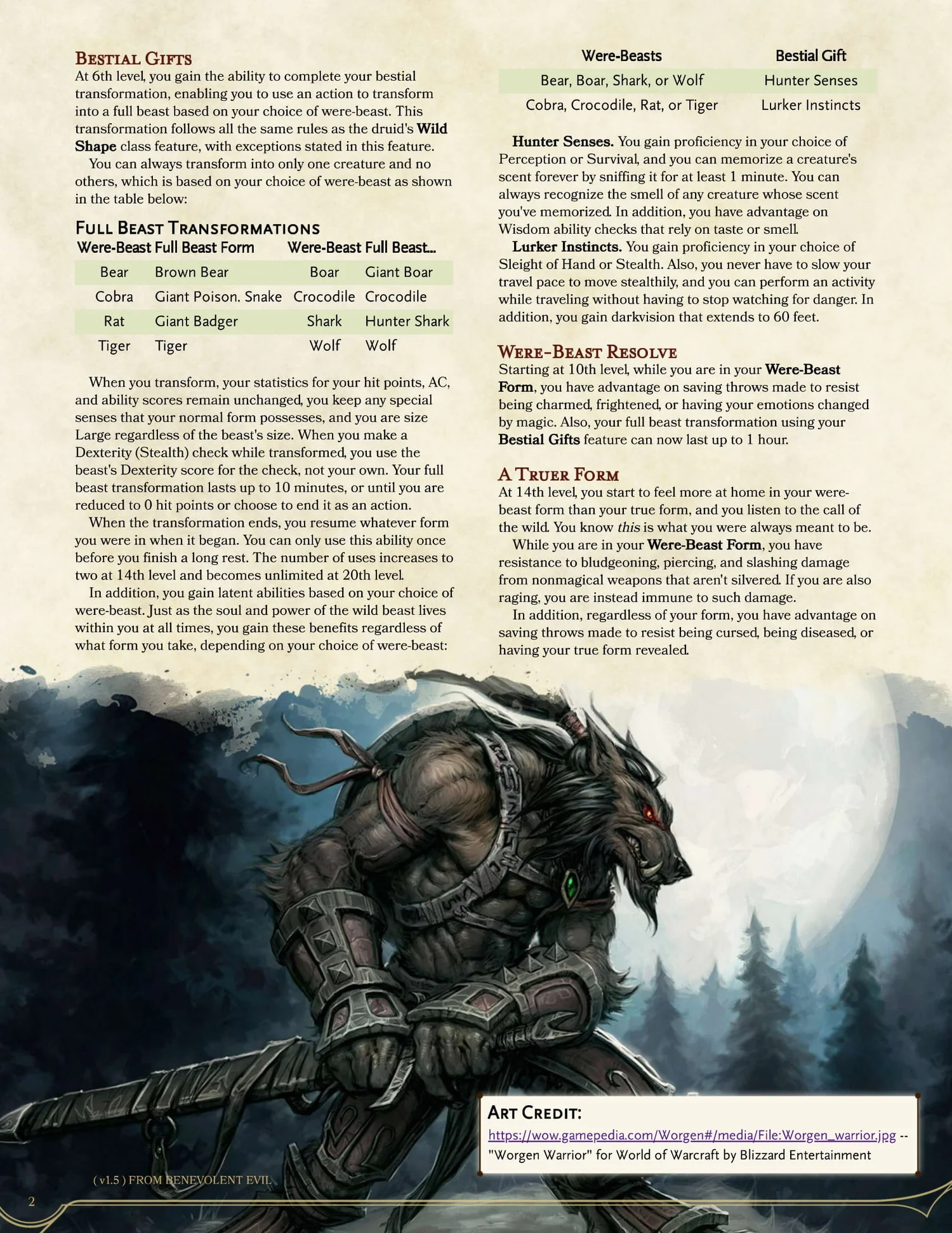 Three Subclasses for Lycanthropes (and Vampires) — DND Unleashed: A ...