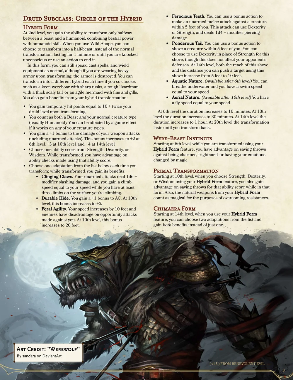 Three Subclasses for Lycanthropes (and Vampires) — DND Unleashed: A ...