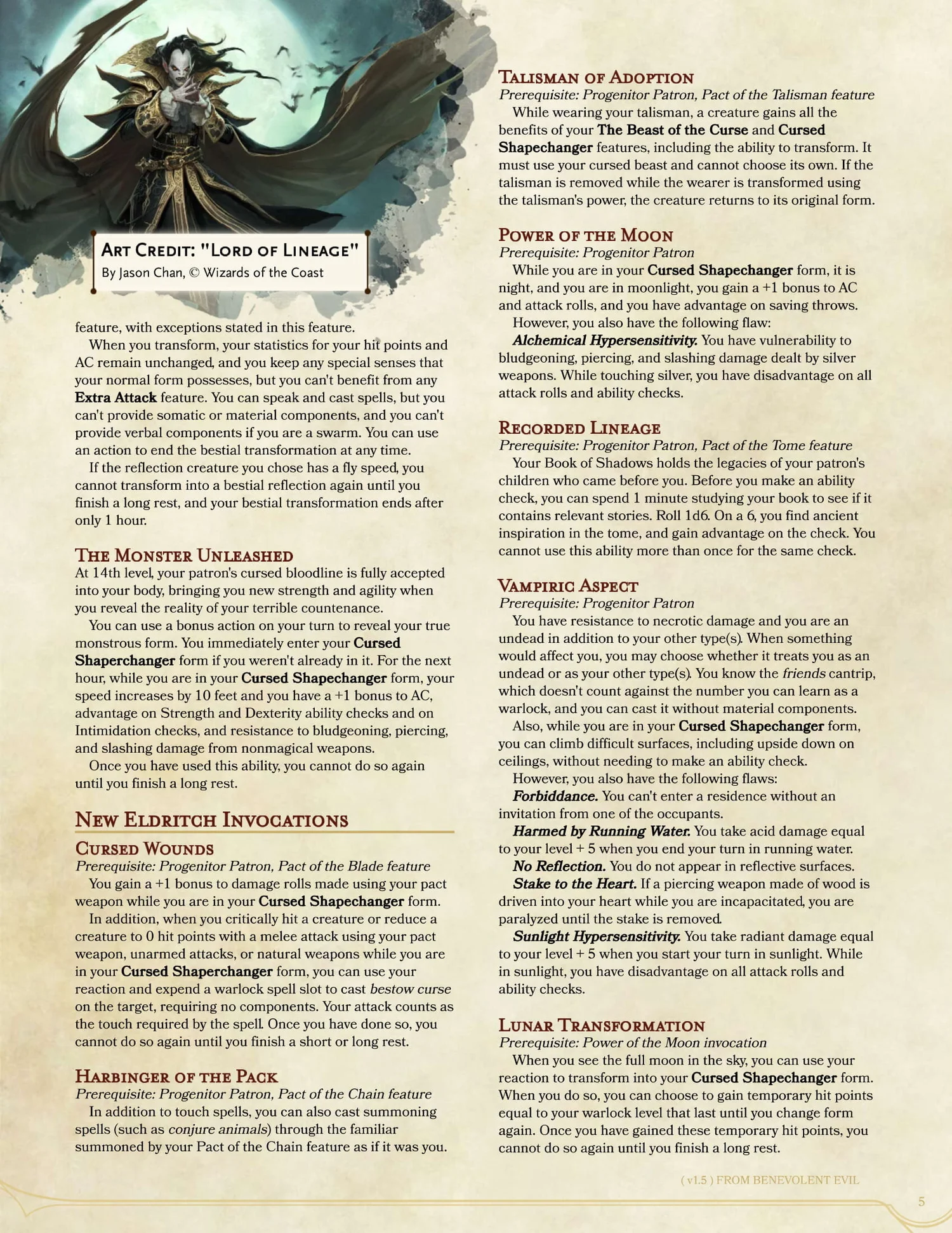 Three Subclasses for Lycanthropes (and Vampires) — DND Unleashed: A ...